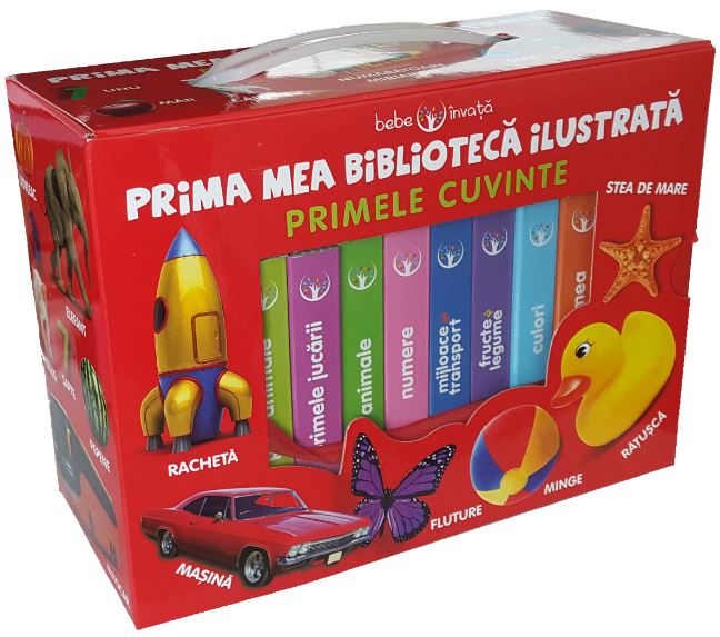 Prima mea biblioteca ilustrata: Primele cuvinte. Bebe invata (Cutie cu ...