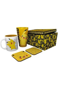 Set pahar + cana + coaster: Pikachu. Pokemon - 0077 - Libris