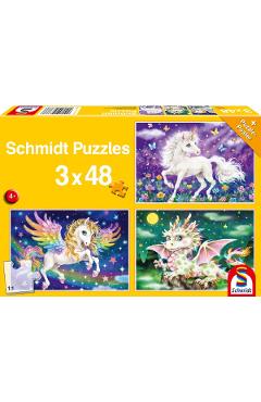 Puzzle 3 in 1. Animale mitice - 4001504563776 - Libris