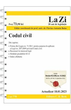Codul civil Act.18 ianuarie 2023 Ed. Spiralata - 9786061812769 - Libris