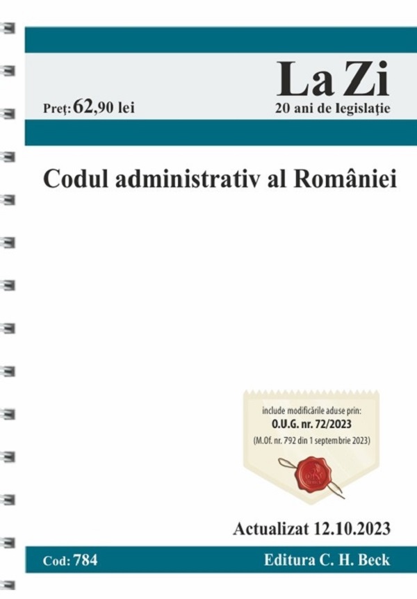 Codul administrativ al Romaniei Act.12 octombrie 2023 Ed. Spiralata ...